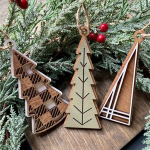 Tree Trio Christmas Set Christmas Tree Ornaments - Etsy