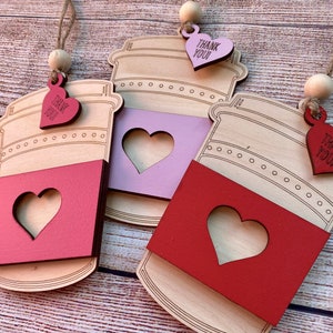 Coffee Cup Gift Card Holder Wooden Thank You - Etsy