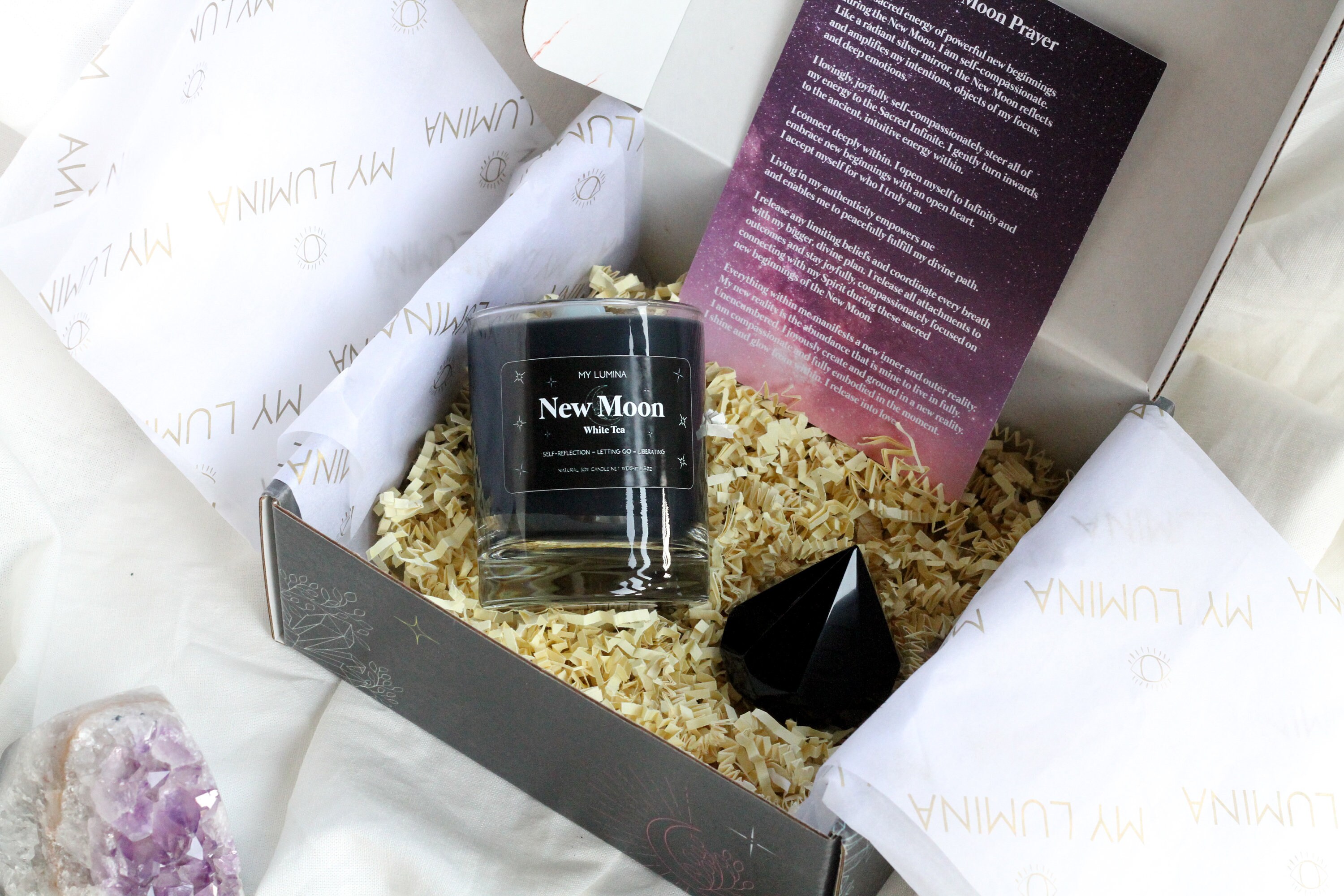 New Moon Ritual Kit Soy Candle / Crystal Kit / New Moon / | Etsy