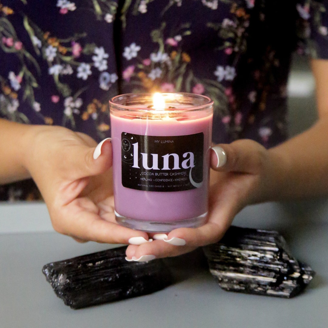 Luna Moon Candle Scented Cocoa Butter Cashmere With Natural Soy Candle ...