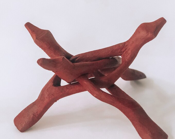 Wooden Shell Tripod Display Stand Hand Carved Base for Abalone Shell ...