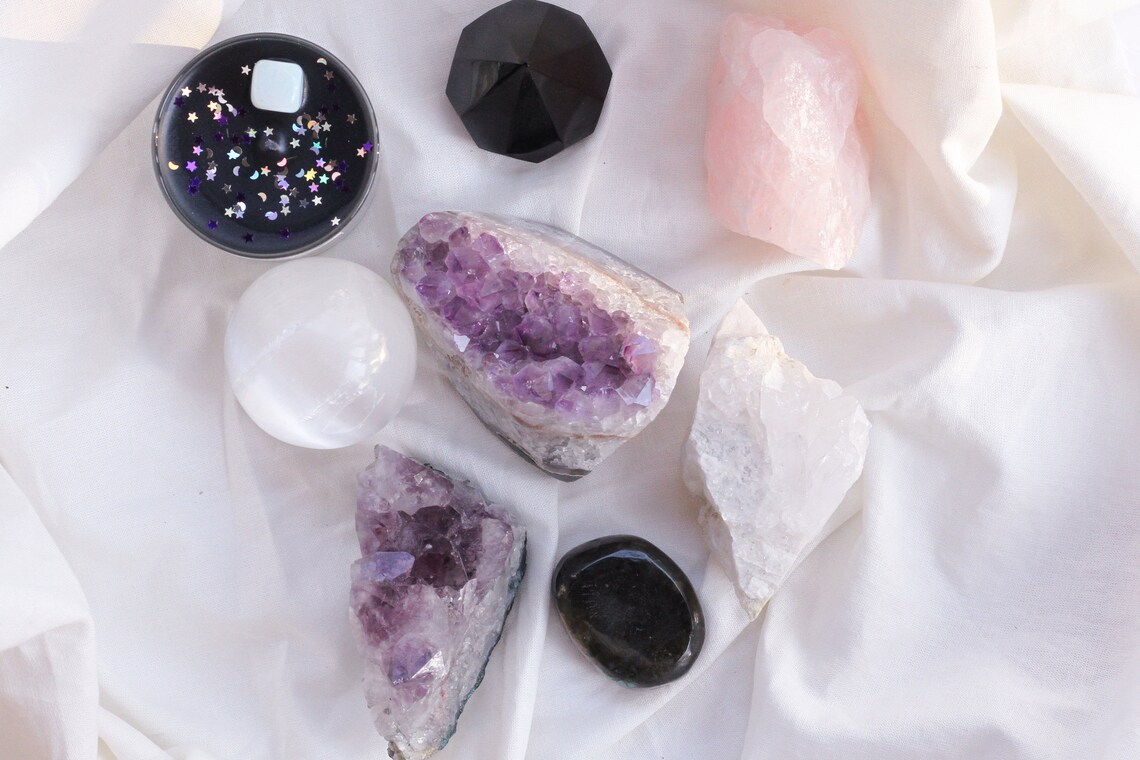 New Moon Ritual Kit Soy Candle / Crystal Kit / New Moon / - Etsy