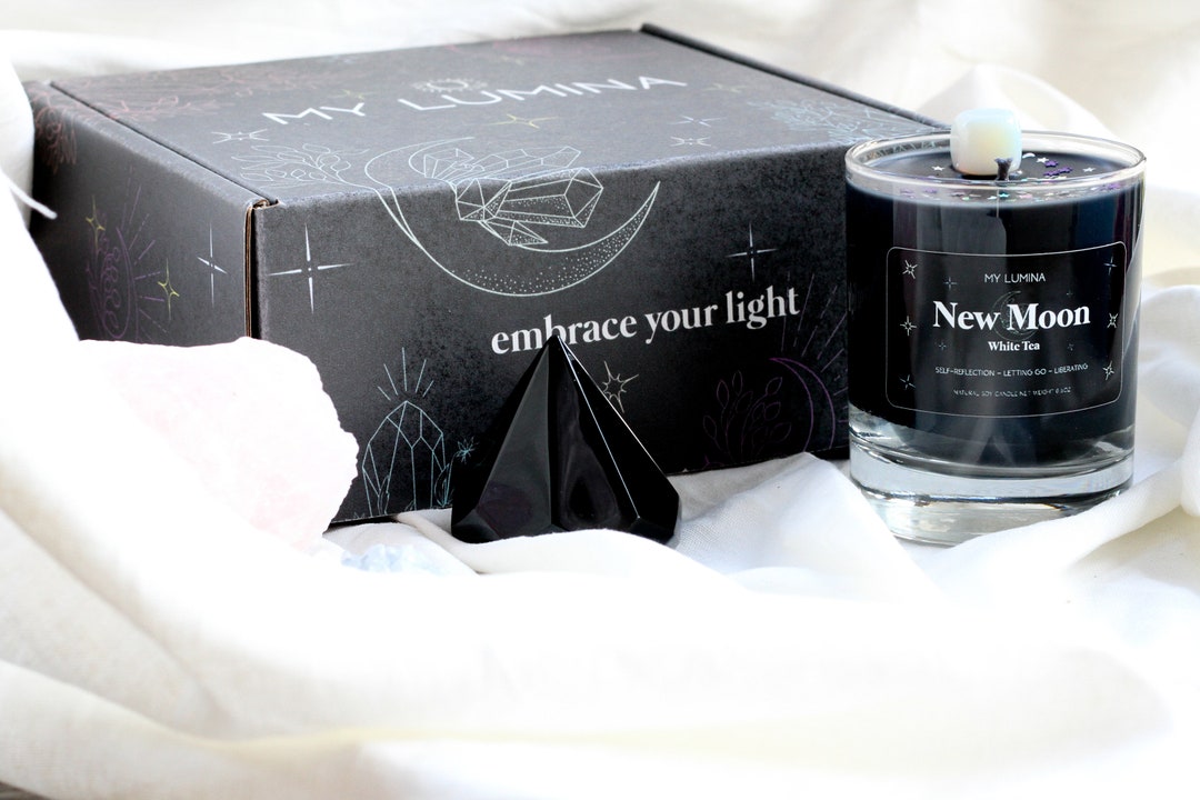 New Moon Ritual Kit Soy Candle / Crystal Kit / New Moon / Cleansing Kit ...