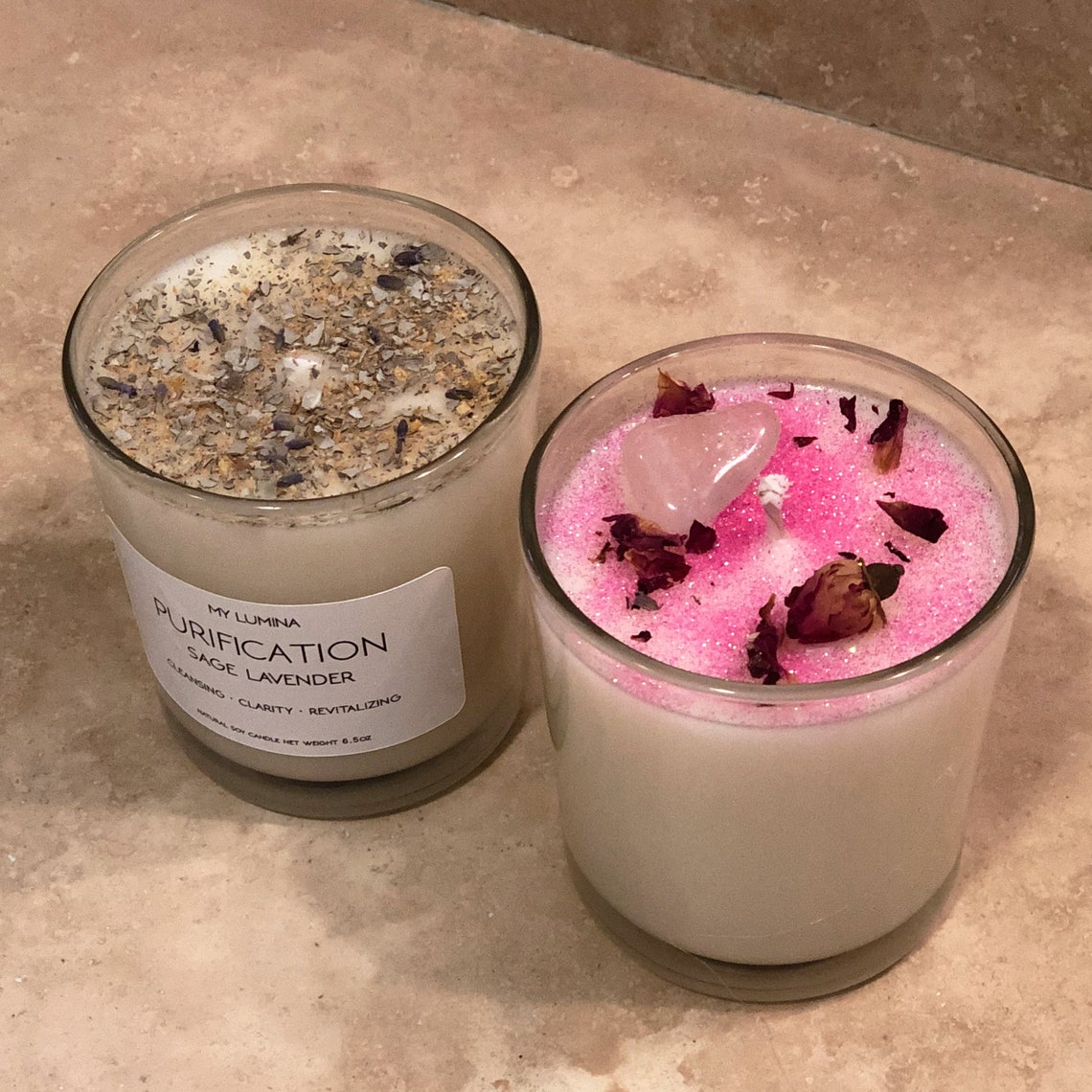 Self Love Candles/ Crystal Infused Candle With Spiritual Sage - Etsy