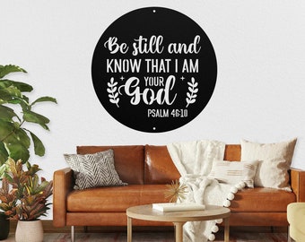 Metal Scripture Wall Art, Psalm 46:10, Bible Verse, Christian Home ...