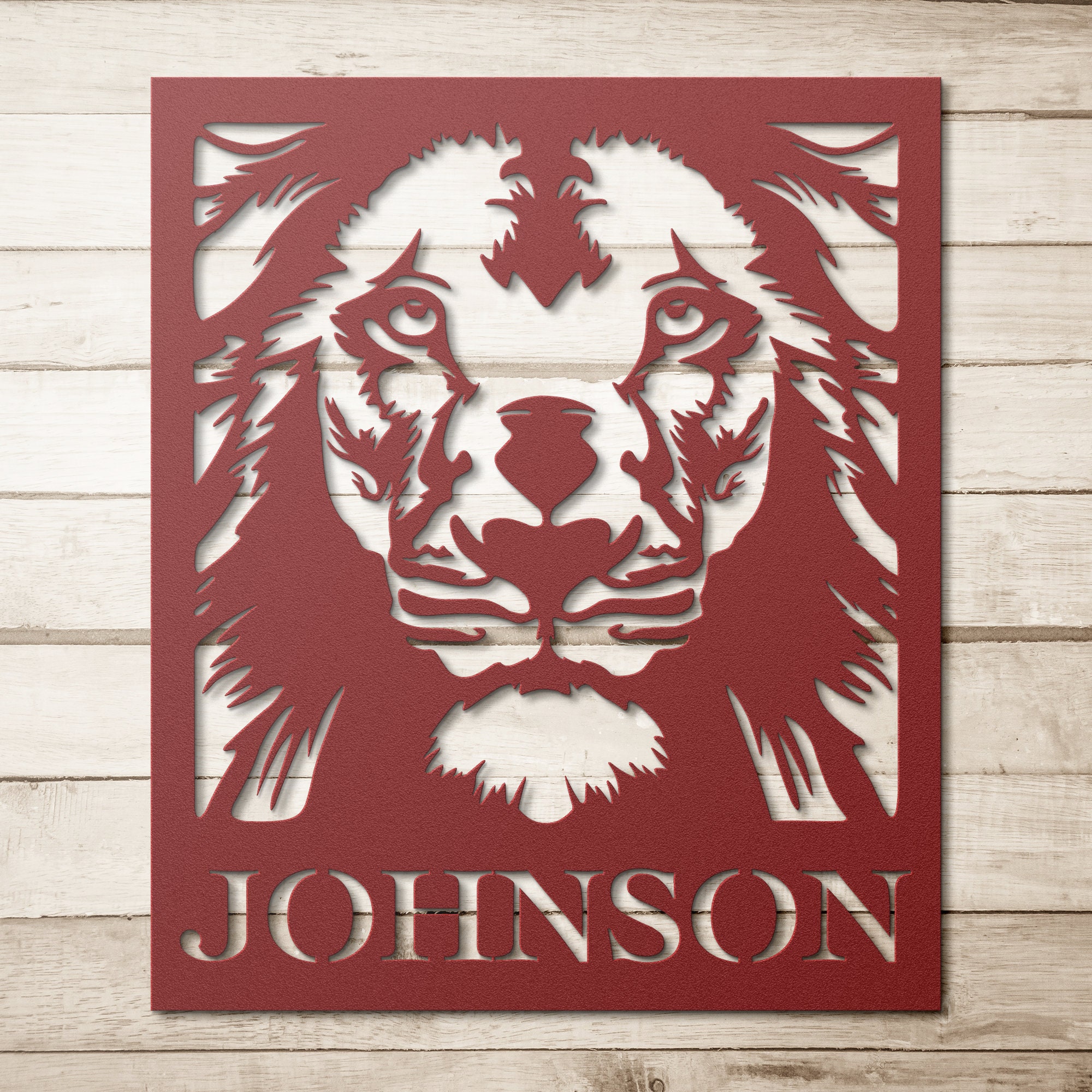 Lion Monogram Welcome Metal Sign Lion Personalized Sign Lion - Etsy