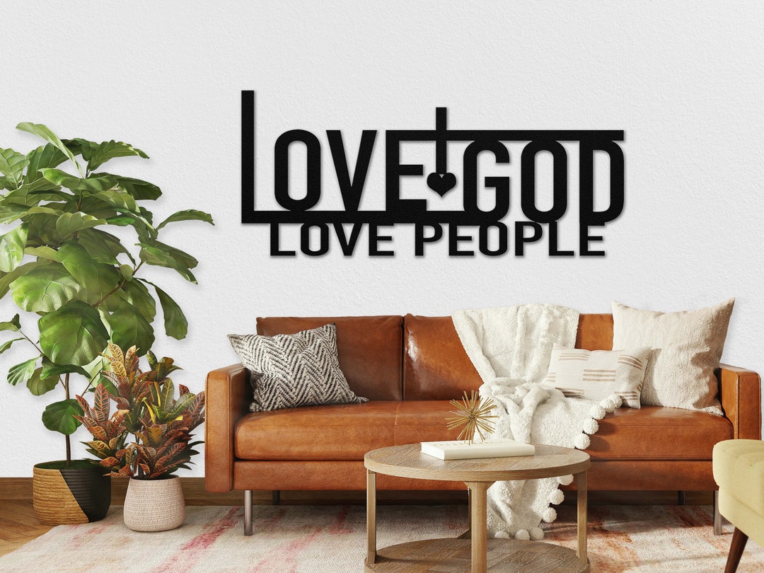 Love God Metal Wall Art Sign, Christian Metal Wall Art, Christian Home ...