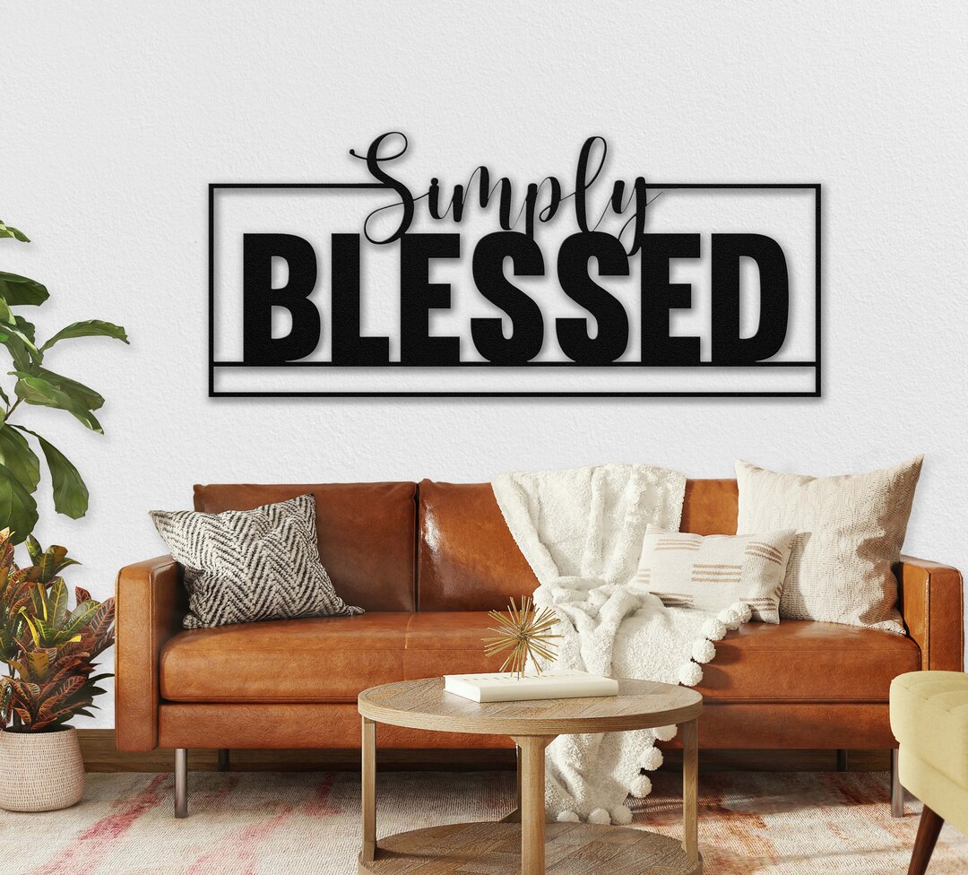 Simply Blessed Metal Wall Art, Christian Metal Wall Art, Bible Verse ...