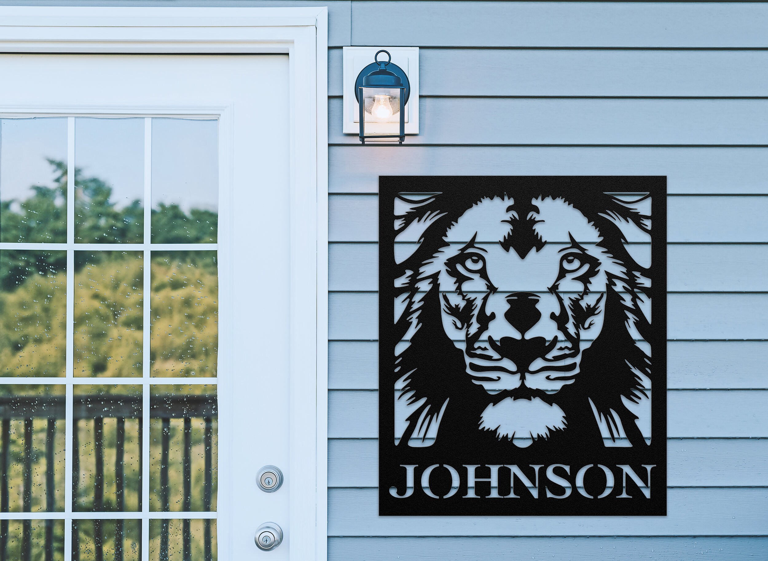 Lion Monogram Welcome Metal Sign Lion Personalized Sign Lion - Etsy