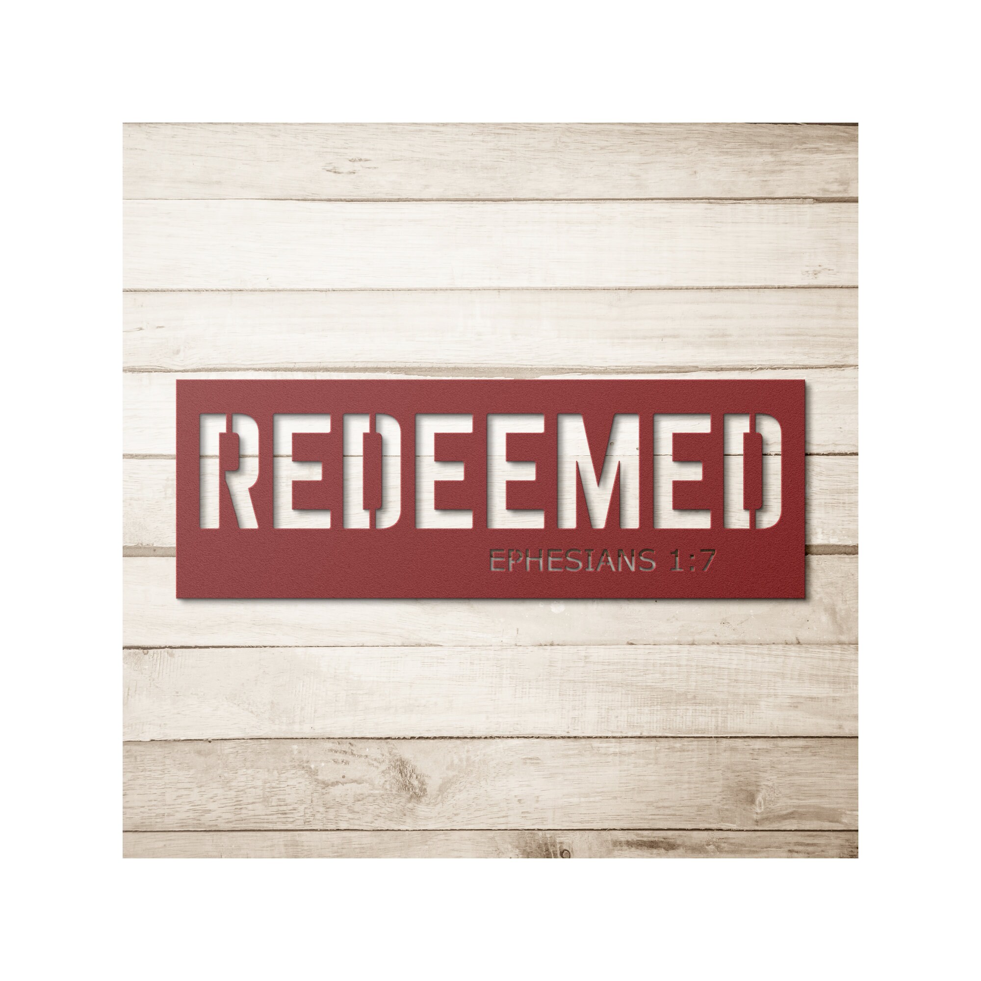 Christian Metal Wall Art Ephesians 1:7 Redeemed Metal Sign - Etsy