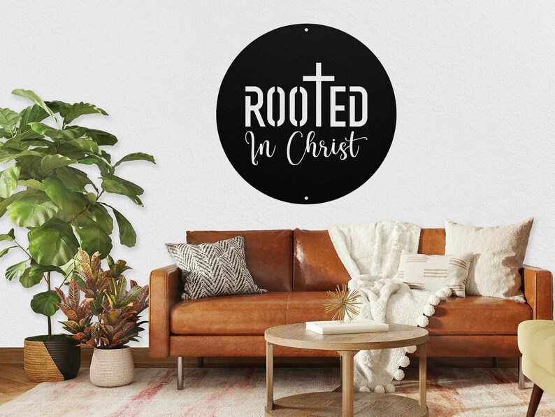 Christian Metal Wall Art, Rooted in Christ, Christian Metal Home Decor ...