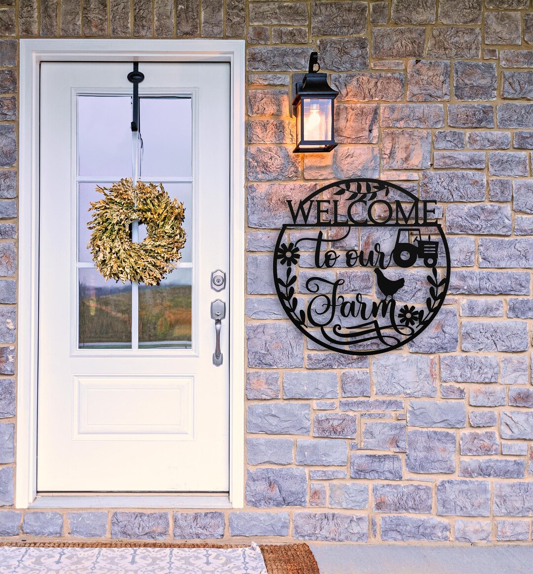 Welcome to Our Farm Metal Sign Farmhouse Metal Sign Wall Art - Etsy