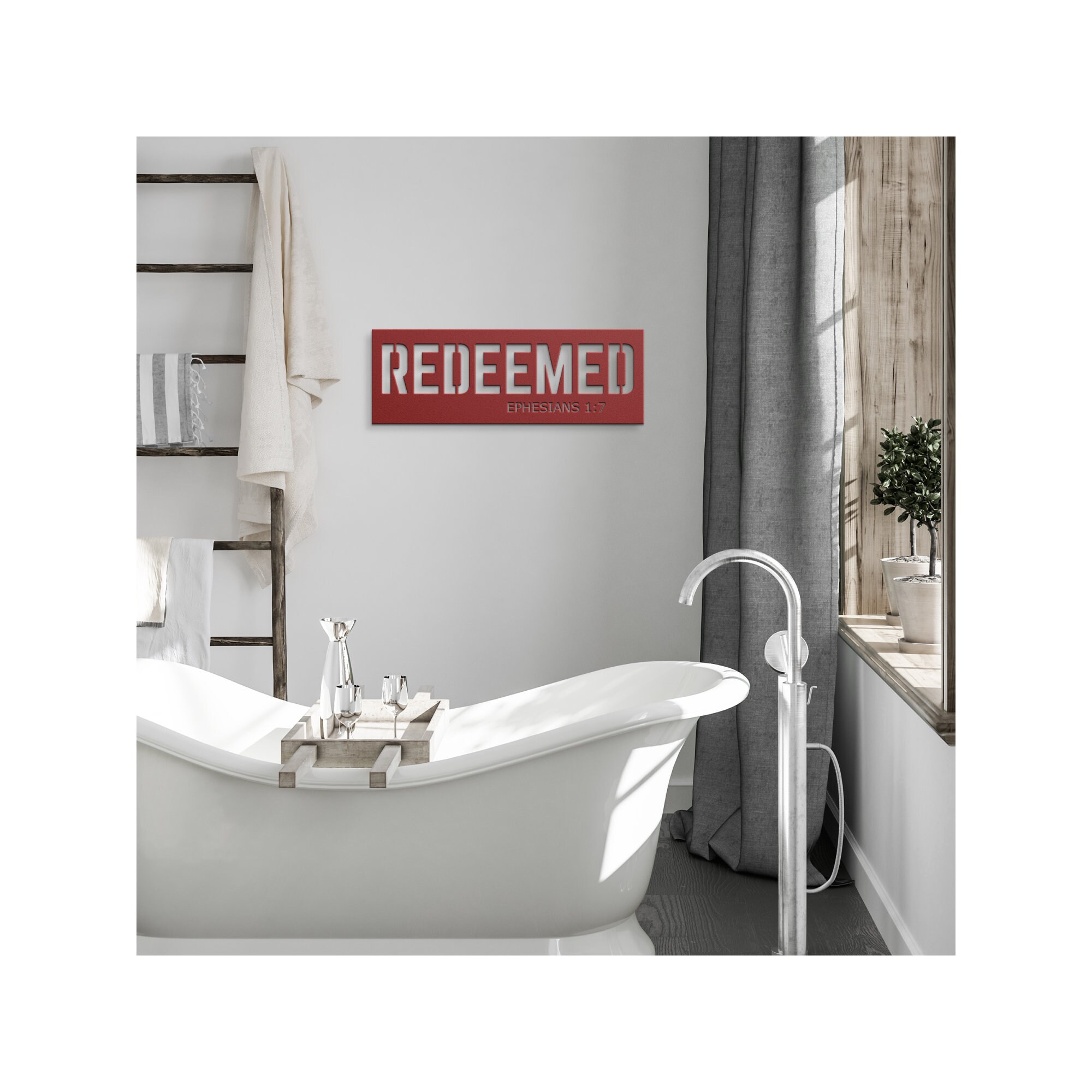 Christian Metal Wall Art Ephesians 1:7 Redeemed Metal Sign - Etsy