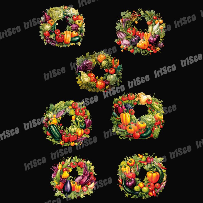 Vegetable Wreath Clipart, Garden Vegetable, Vegetable Clipart ...