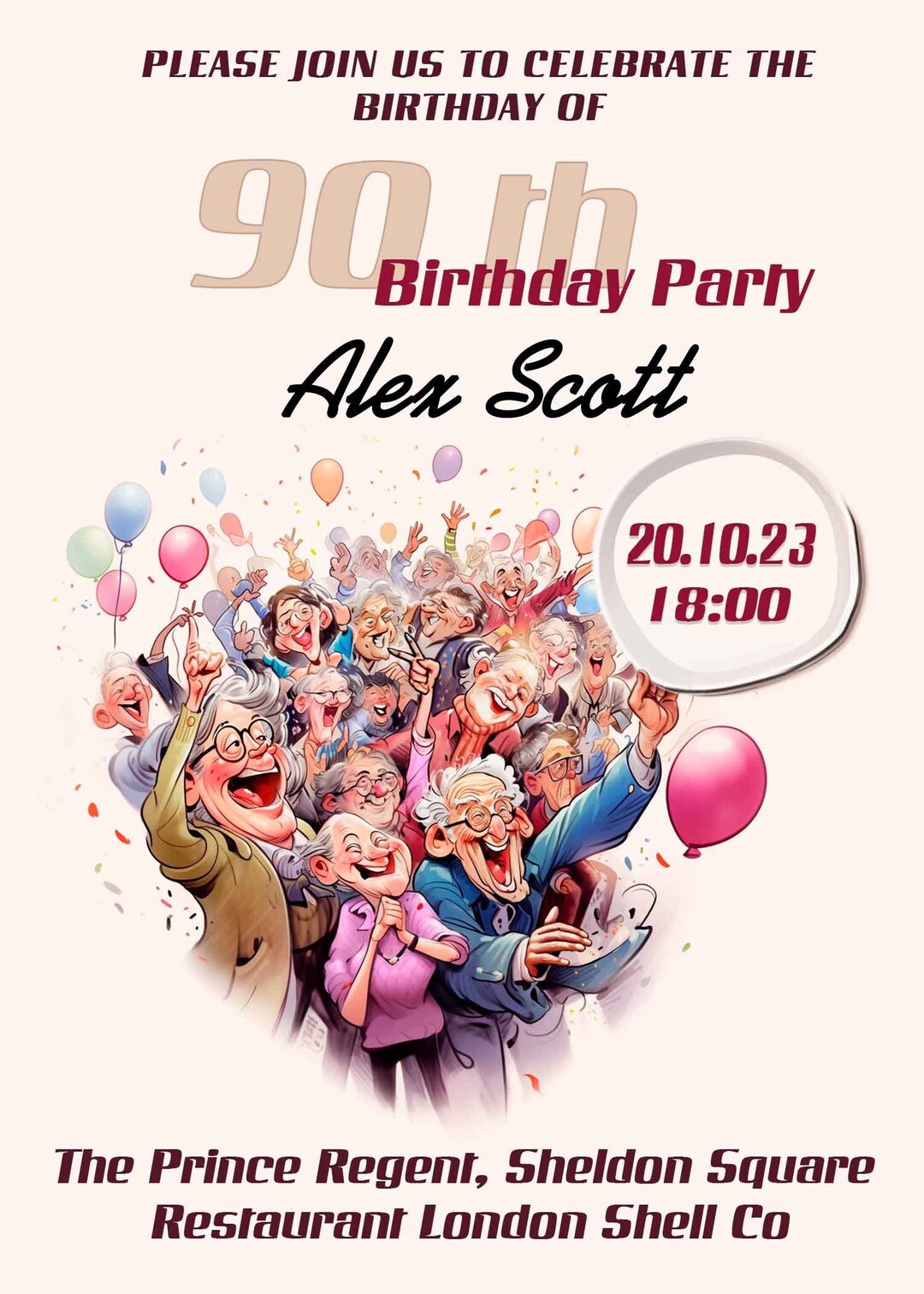 90th Birthday Funny Invitation Personalized 90th Birthday - Etsy