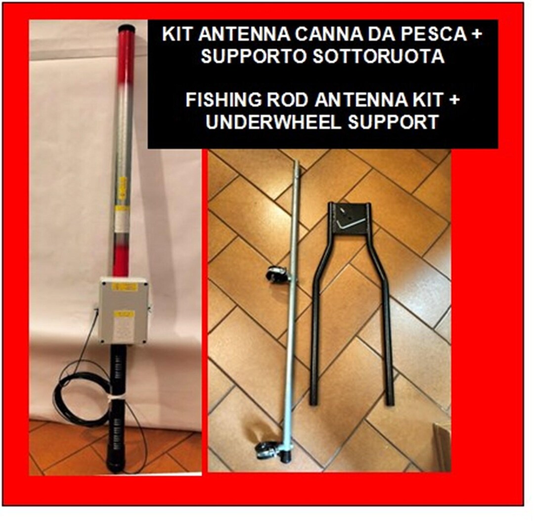 VERTICAL HF Antenna Portable Fishing Rod + Under-wheel Support 3.5-50 ...