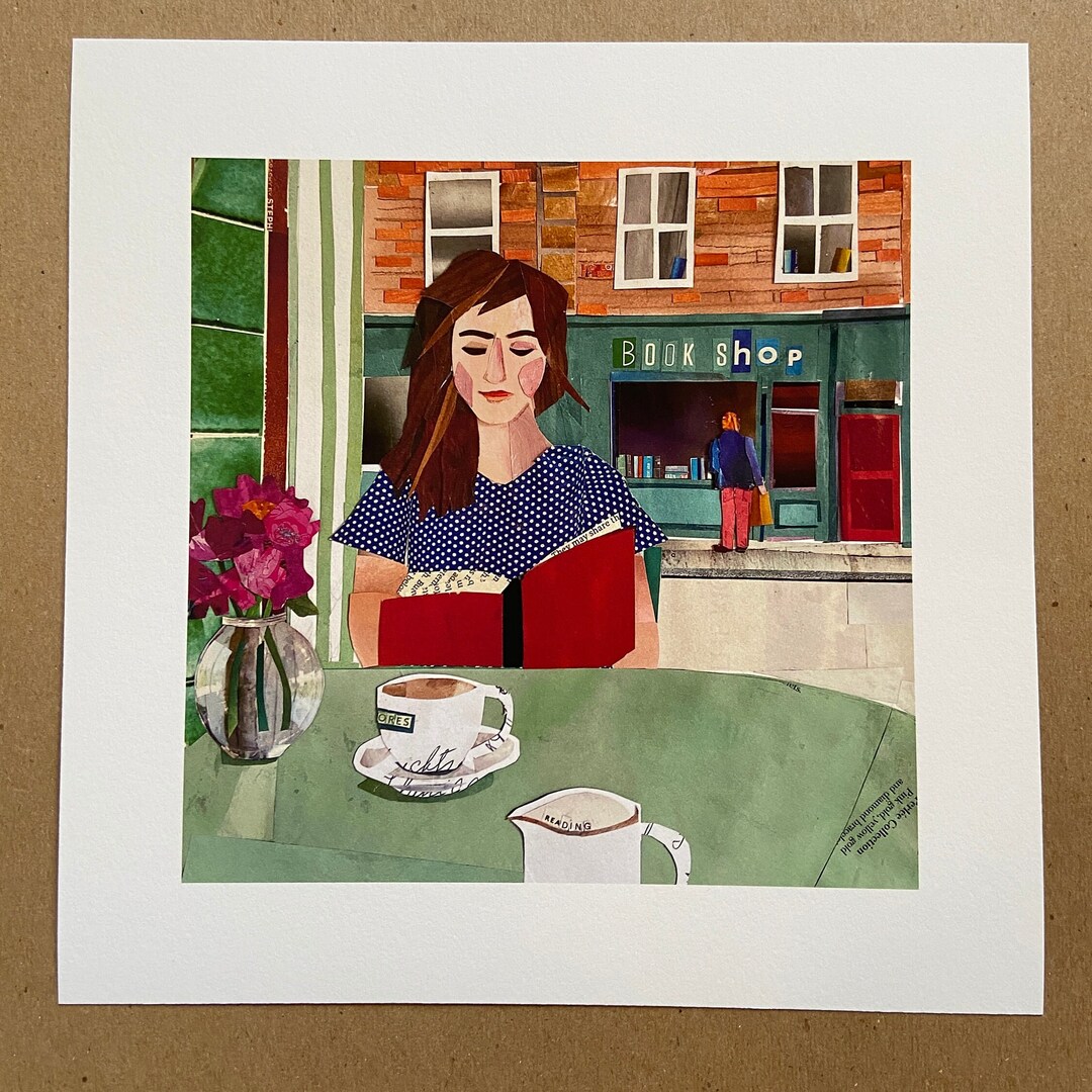 Reading Outside Café Giclée Print - Etsy