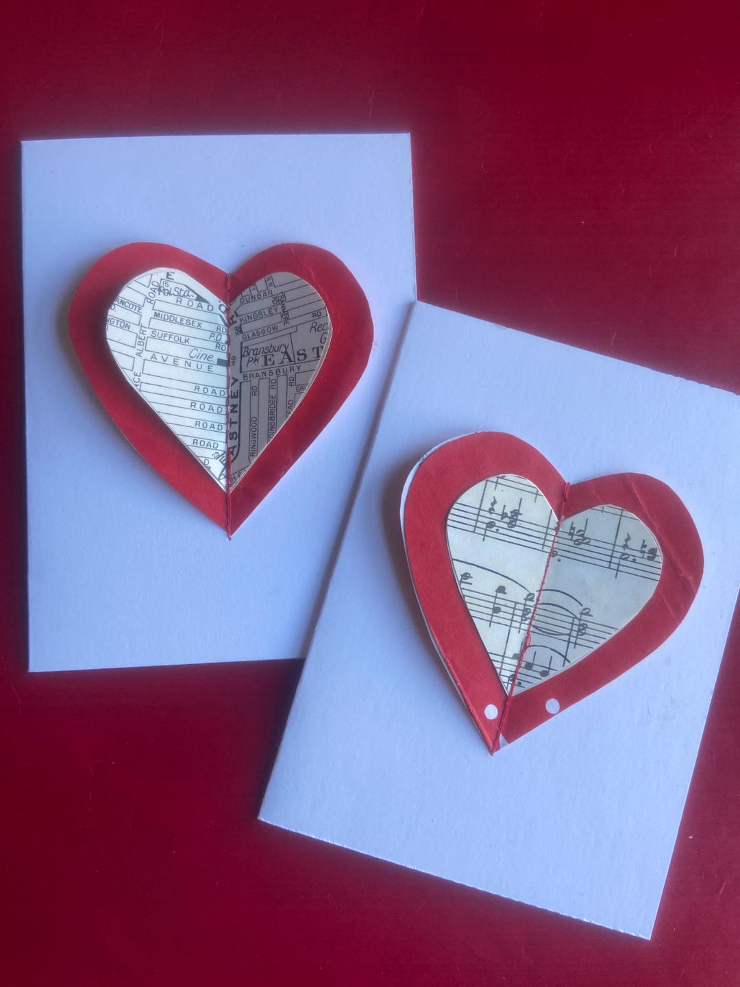 Handmade Heart Greeting Cards - Etsy