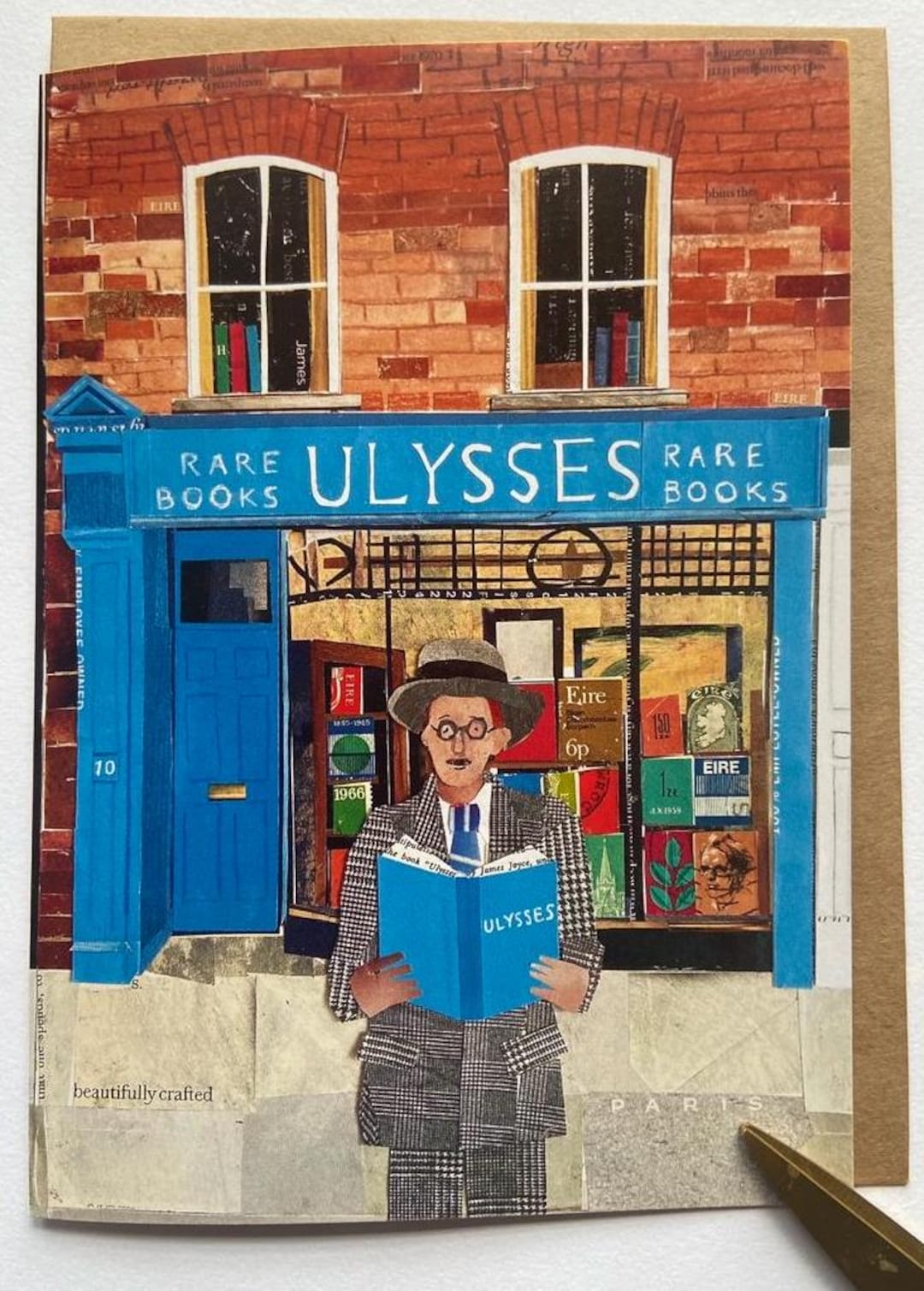 James Joyce Outside Ulysses Rare Books Greeting Card - Etsy
