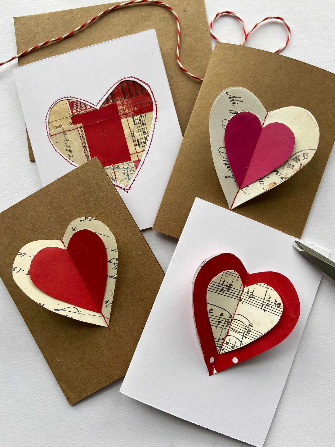 Valentine Handmade Cards - Etsy