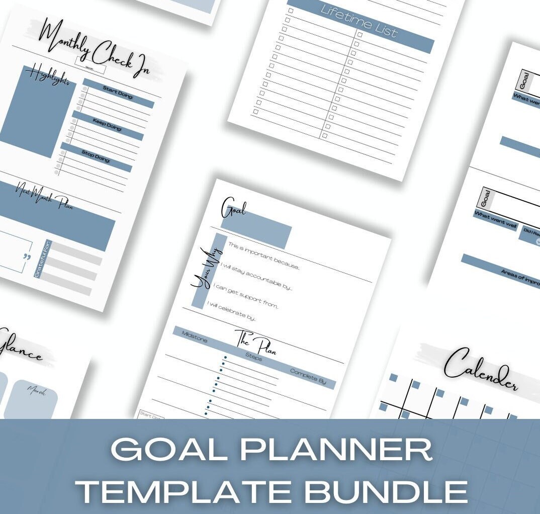 Goal Planner Template - Etsy