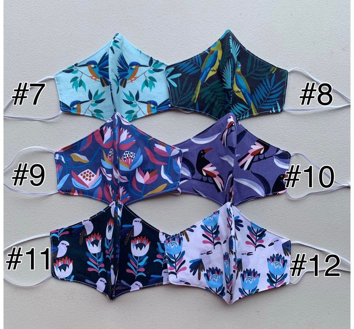 3-layered Face Mask Australian Made Reusable & Washable - Etsy Australia