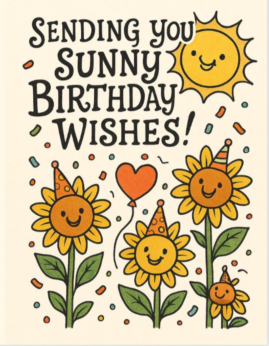 Sunny Birthday Wishes – Printable Sunflower Birthday Card + Matching ...