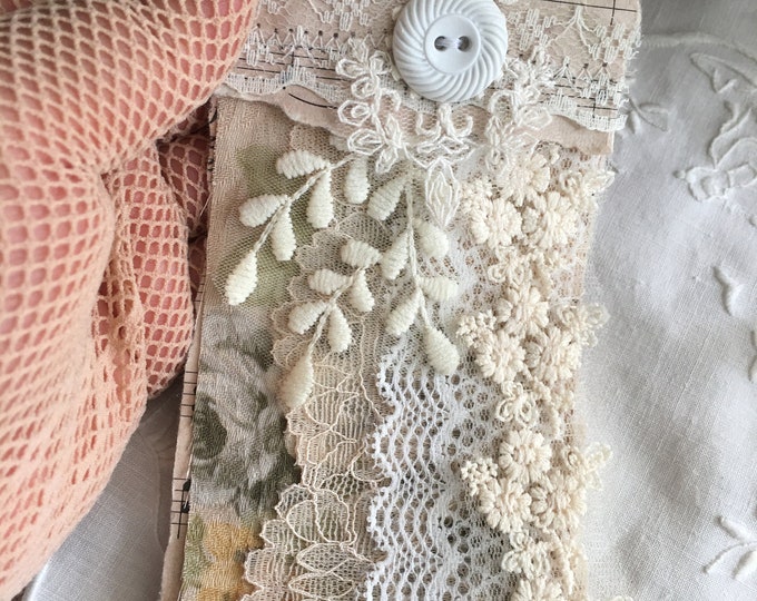 Junk Journal Collage Lace Tag/ Lace Sample Card/ Junk Journal Lace ...