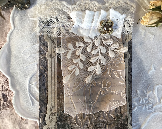 Junk Journal Embossed Collage Tag/ Card/ Supplies / Ephemera/ Journal ...