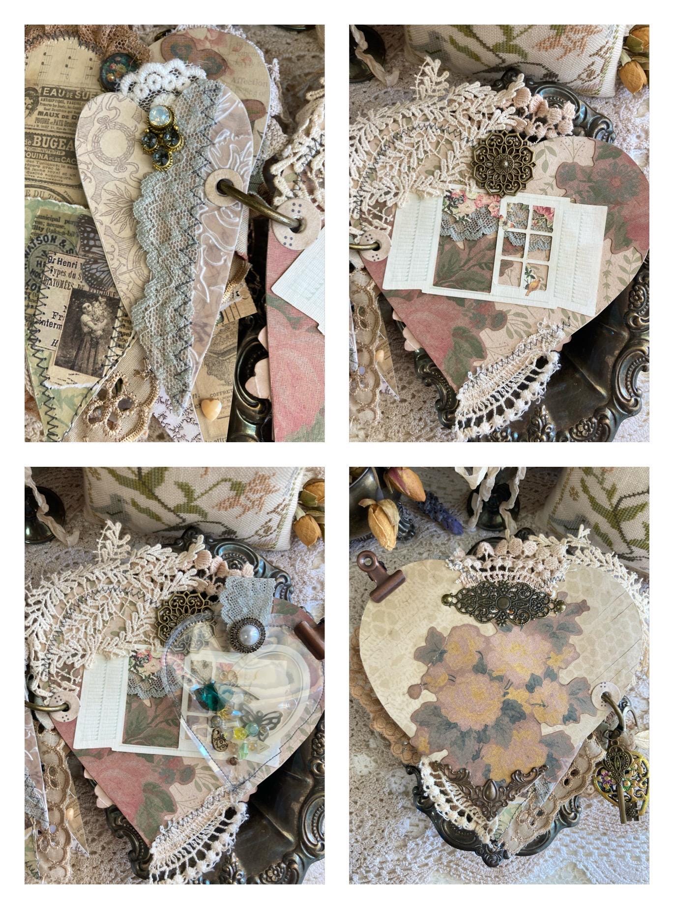 Handmade Heart Junk Journal/ Vintage Stitched Memory Book - Etsy