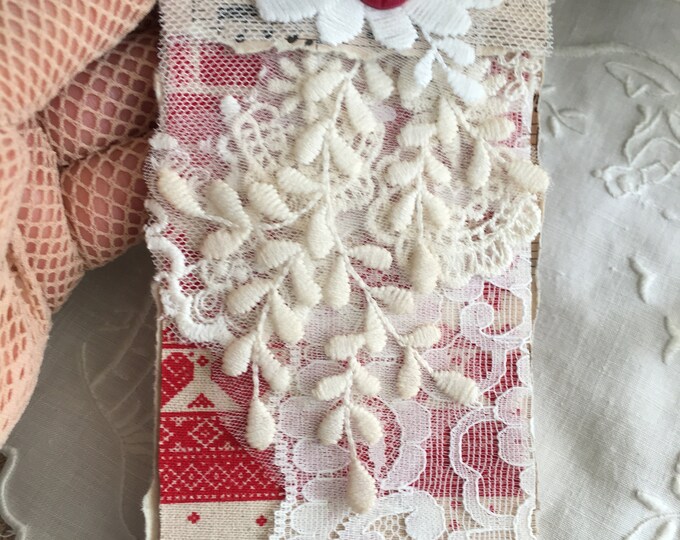 Junk Journal Collage Lace Tag/ Lace Sample Card/ Junk Journal Lace ...