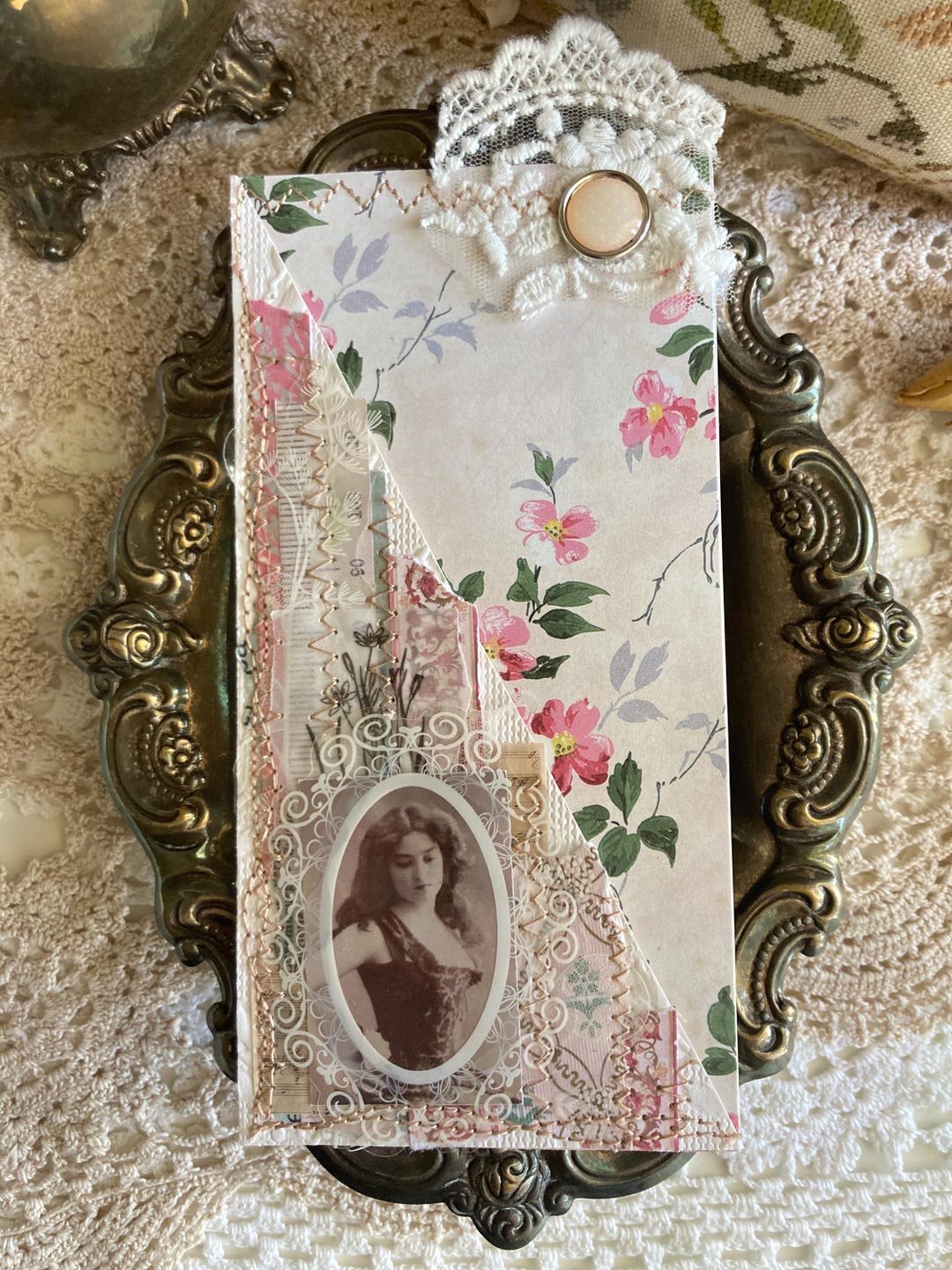 Junk Journal Pocket/ Card/ Handmade Junk Journal Pocket/ Supplies ...