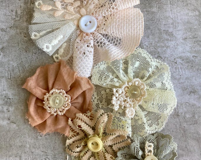 Junk Journal Lace Flowers/ Journal Clusters/ Journal Ephemera/ Journal ...