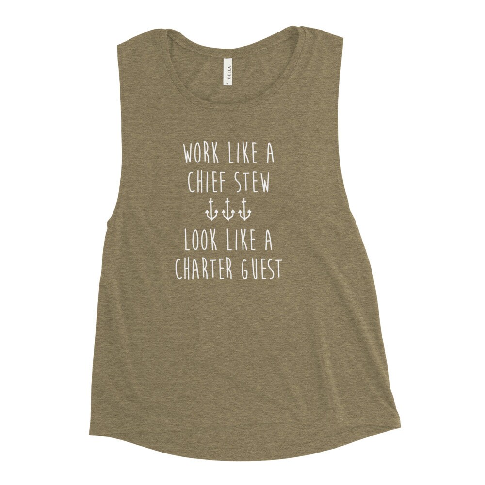 Work Like a Chief Stew Look Like a Charter Guest Tank Below | Etsy