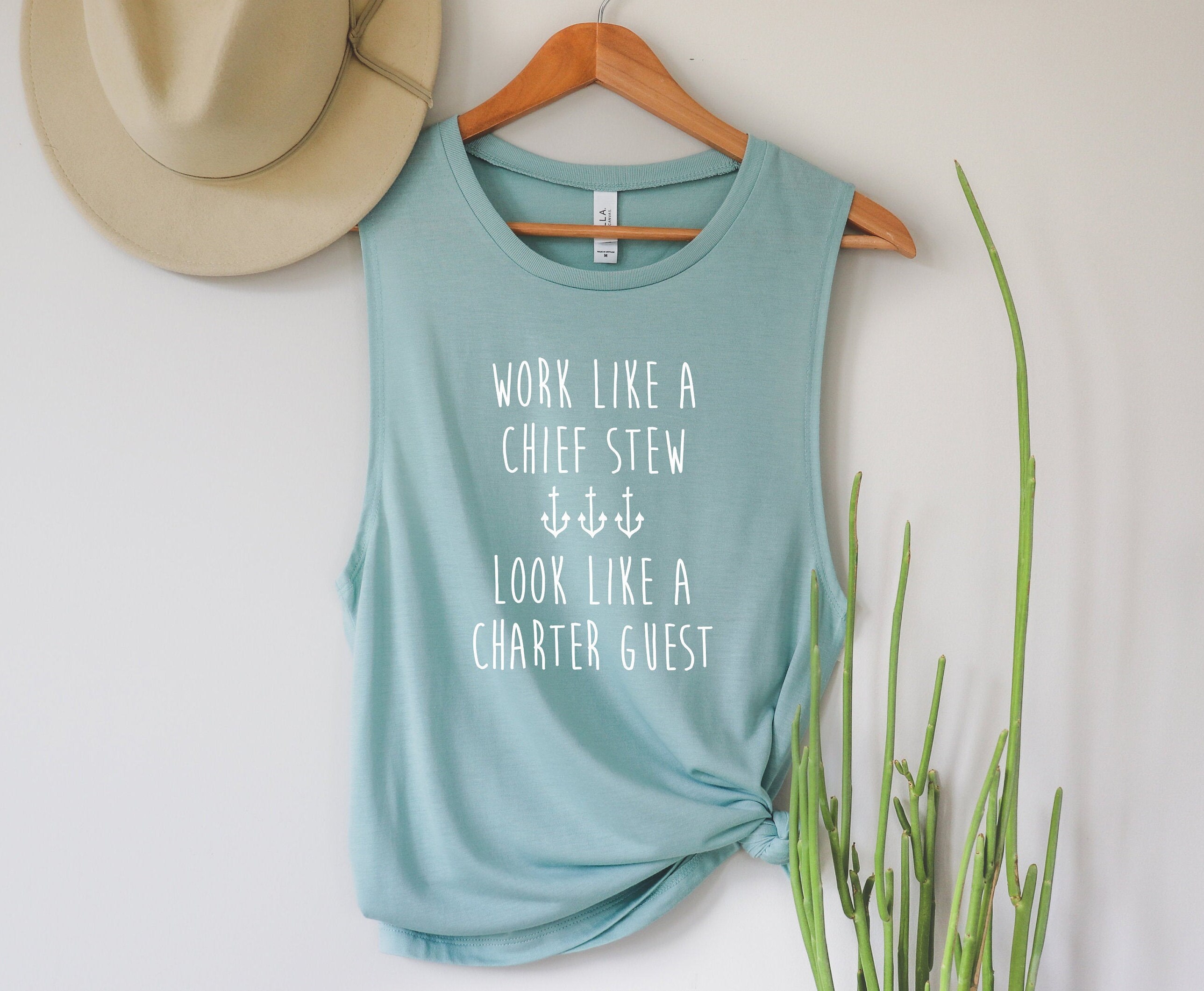 Work Like a Chief Stew Look Like a Charter Guest Tank Below | Etsy