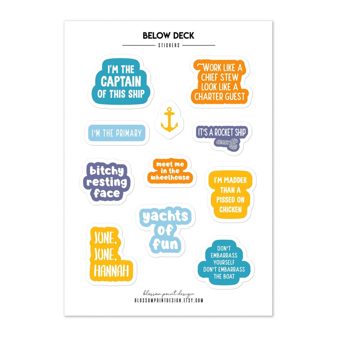 Below Deck Sticker Sheet - Etsy