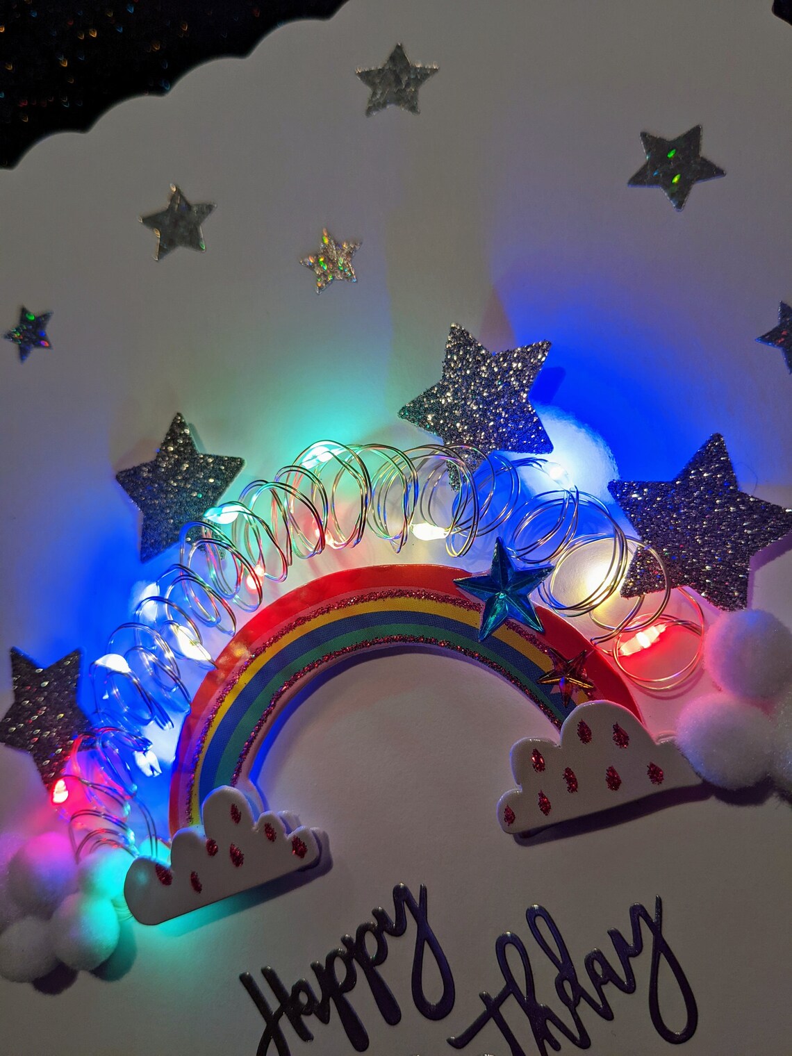 Light up Cards Light up Rainbow Card Personalised Cards Led - Etsy UK