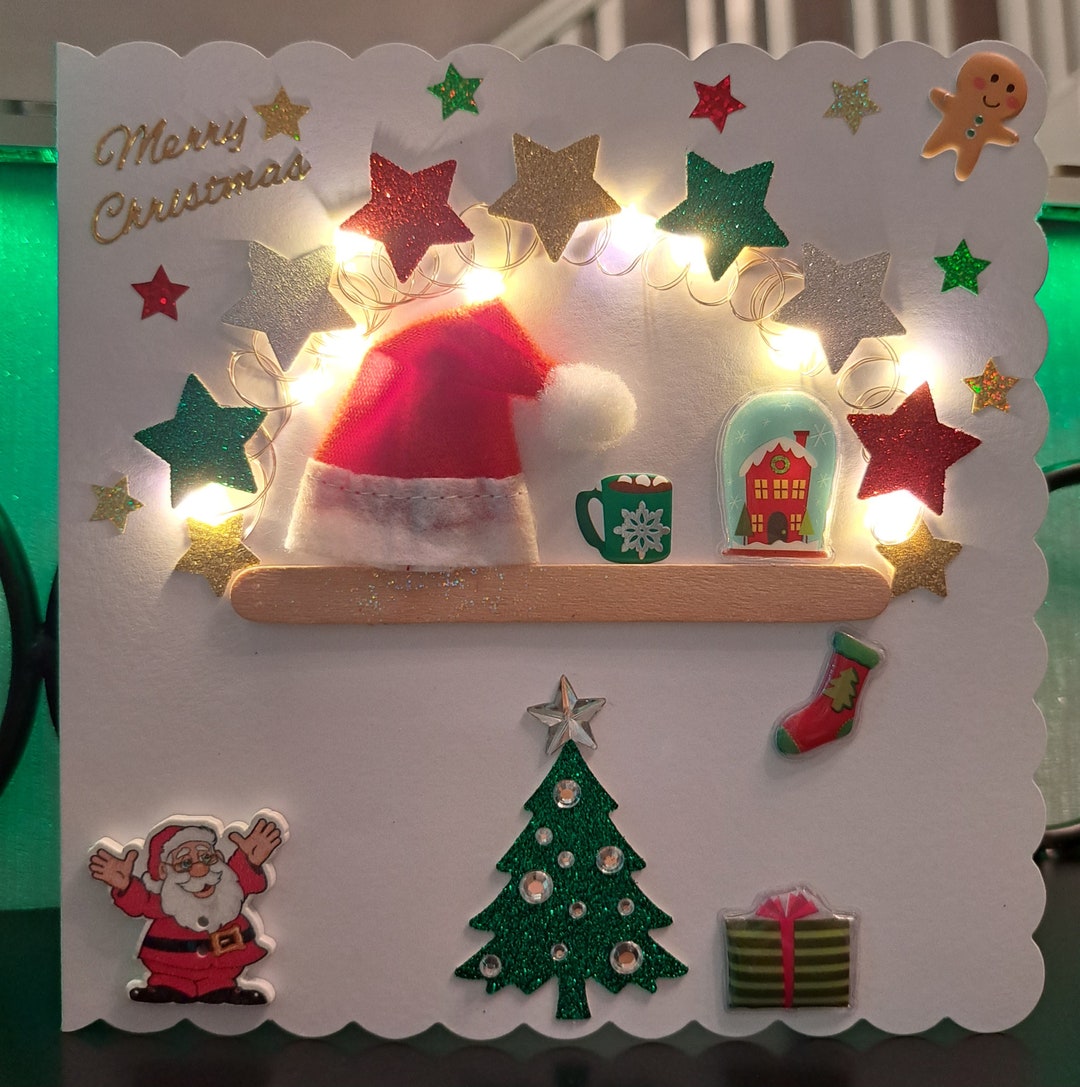 Beautiful Led Light Christmas Card With Bright Leds Children's Light up ...