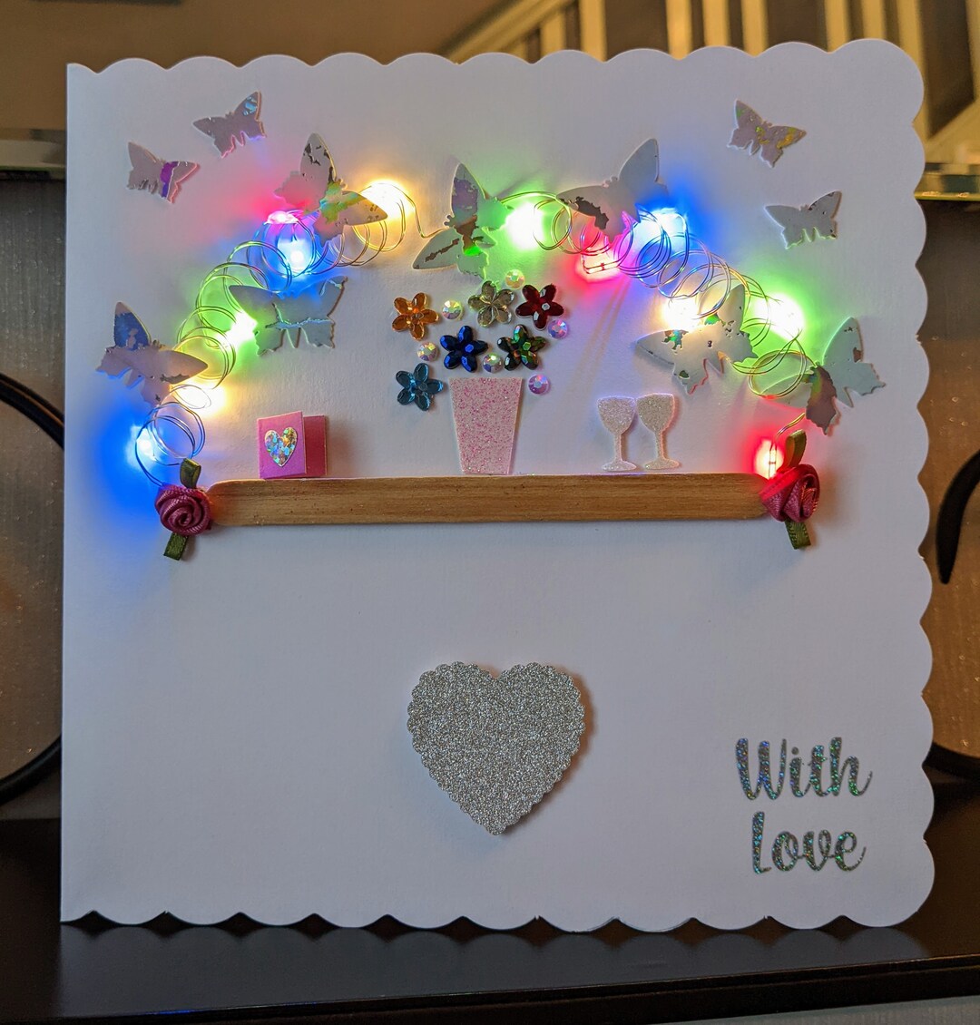 Light up Cards for Her Led Cards Extra Special Cards Friend Card ...