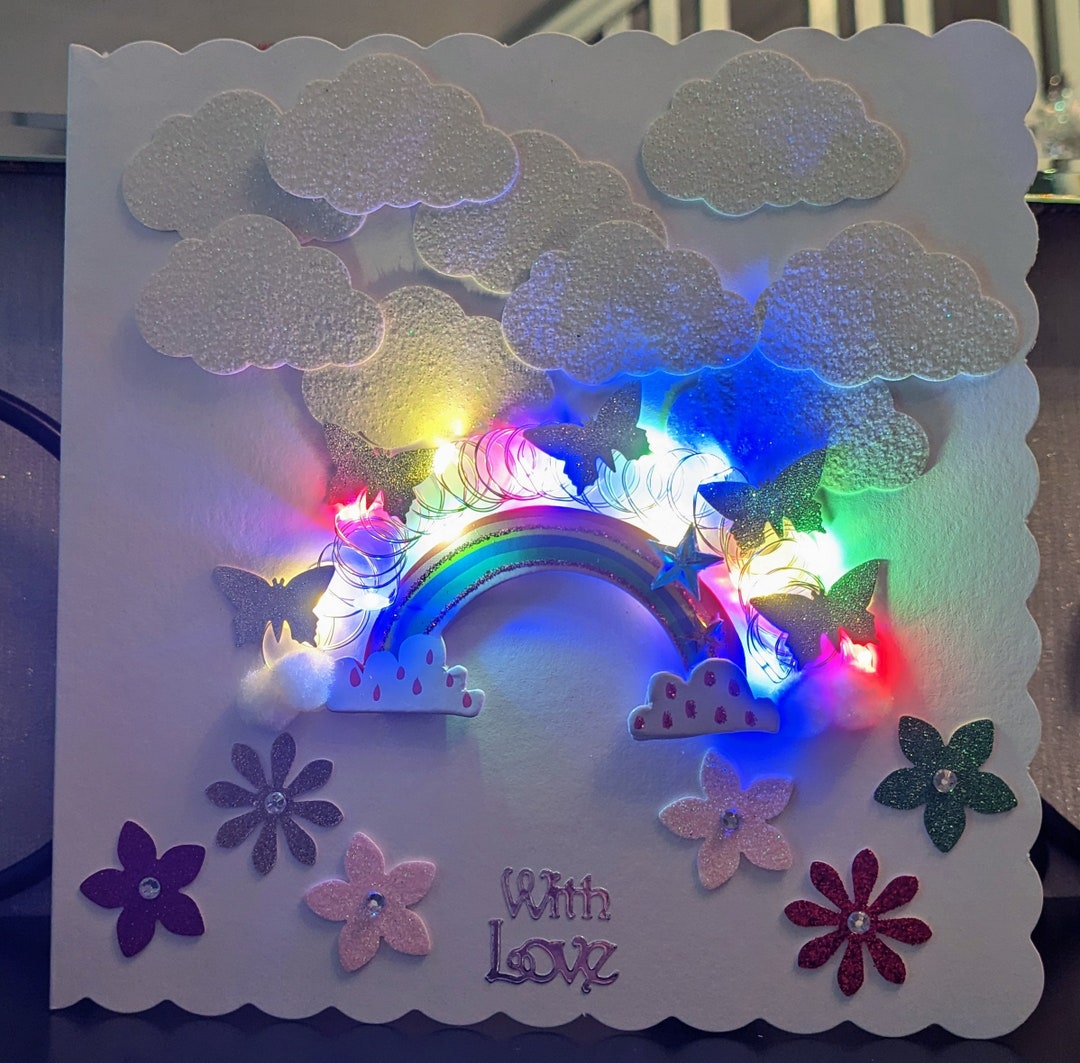 Rainbow Led Light up Card Cloud Card With Lights Extra Special Cards ...