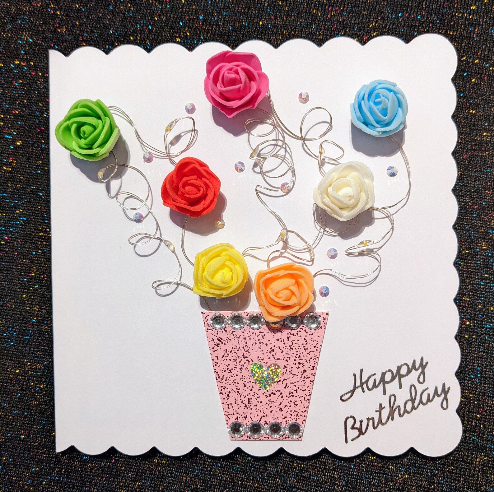 Beautiful Led Light up Card, Vase of Flowers, Cards With Lights, Extra ...