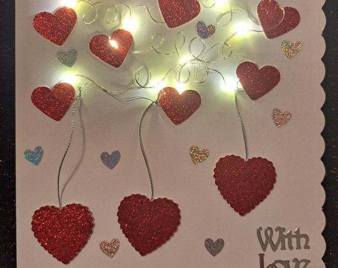 Light up Cards Led Cards Light up Birthday Cards Hearts and Flowers ...