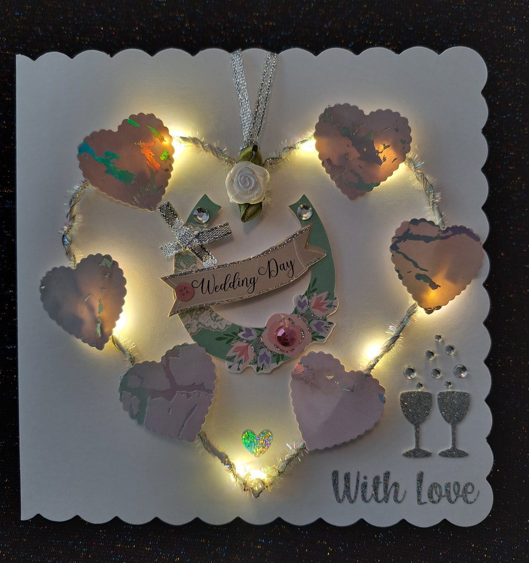 Light up Wedding Card With Lights Led Wedding Card Personalised Wedding ...
