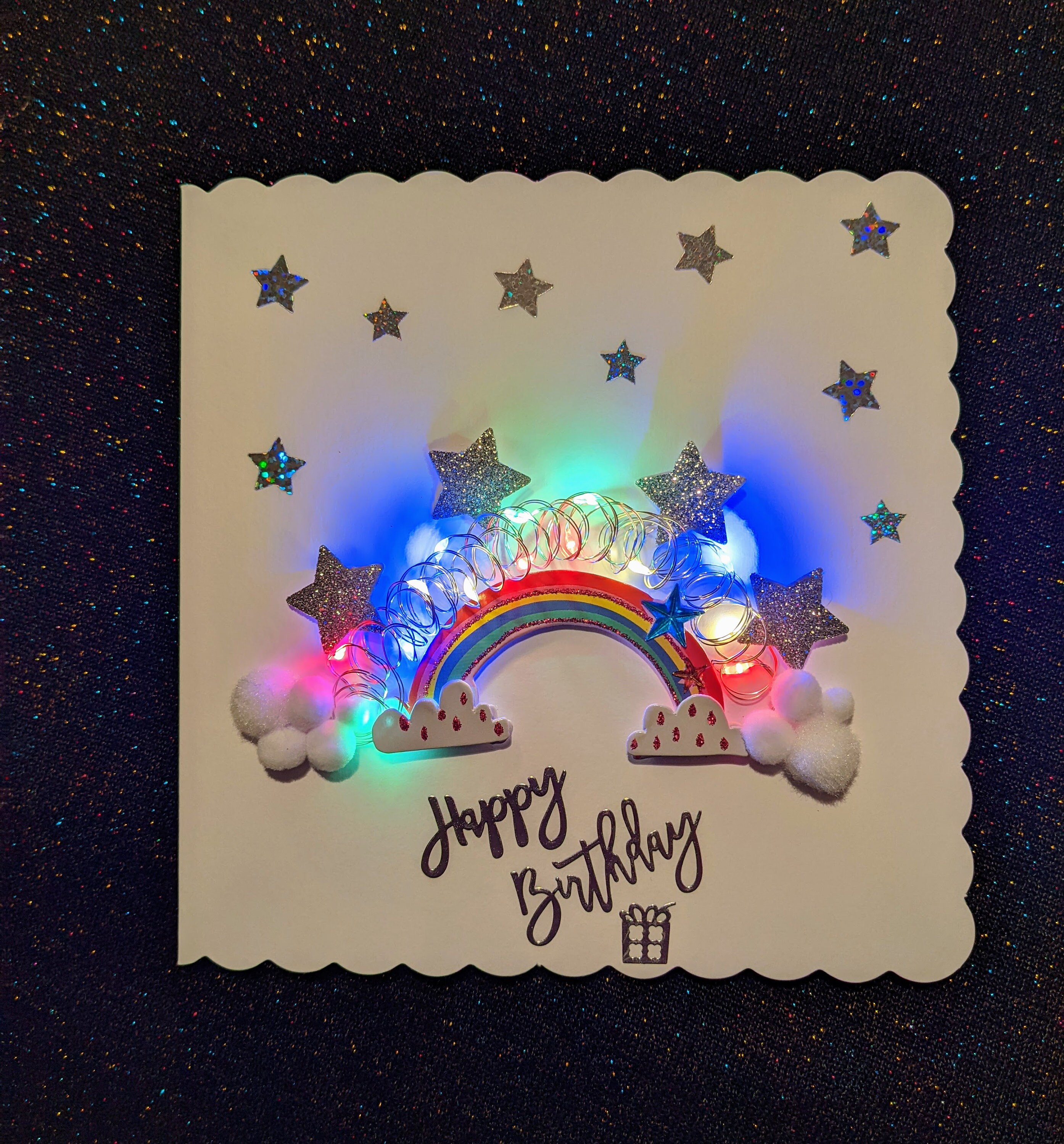 Light up Cards Light up Rainbow Card Personalised Cards Led - Etsy UK