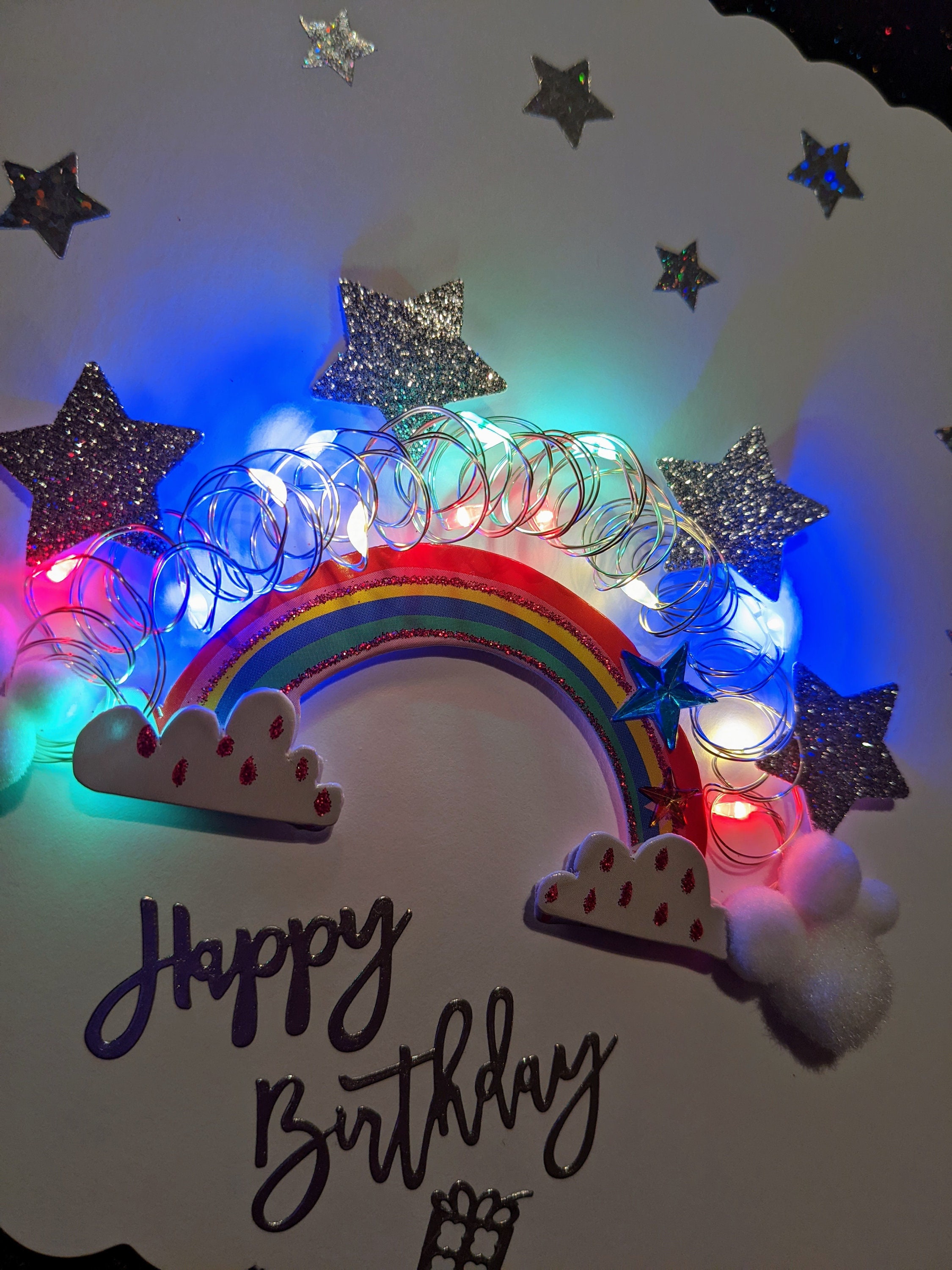 Light up Cards Light up Rainbow Card Personalised Cards Led - Etsy UK