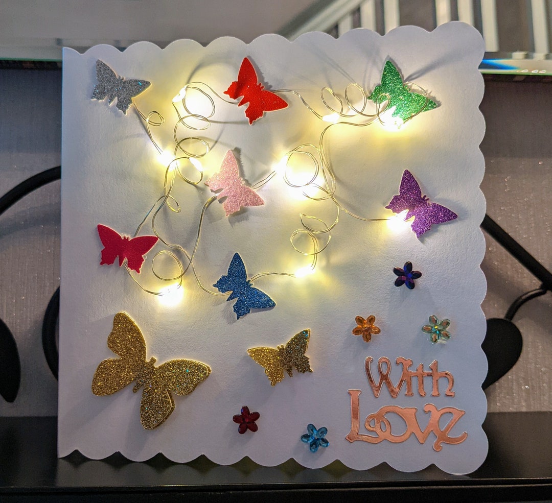 Light up Cards Pretty Cards With Lights Led Cards for Her 3d - Etsy