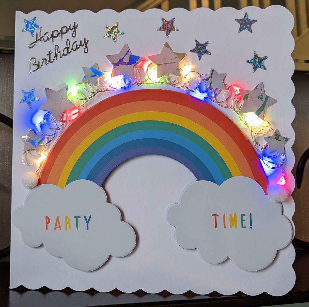 Light up Rainbow Card, Led Rainbow Card, Card With Rainbow Lights ...