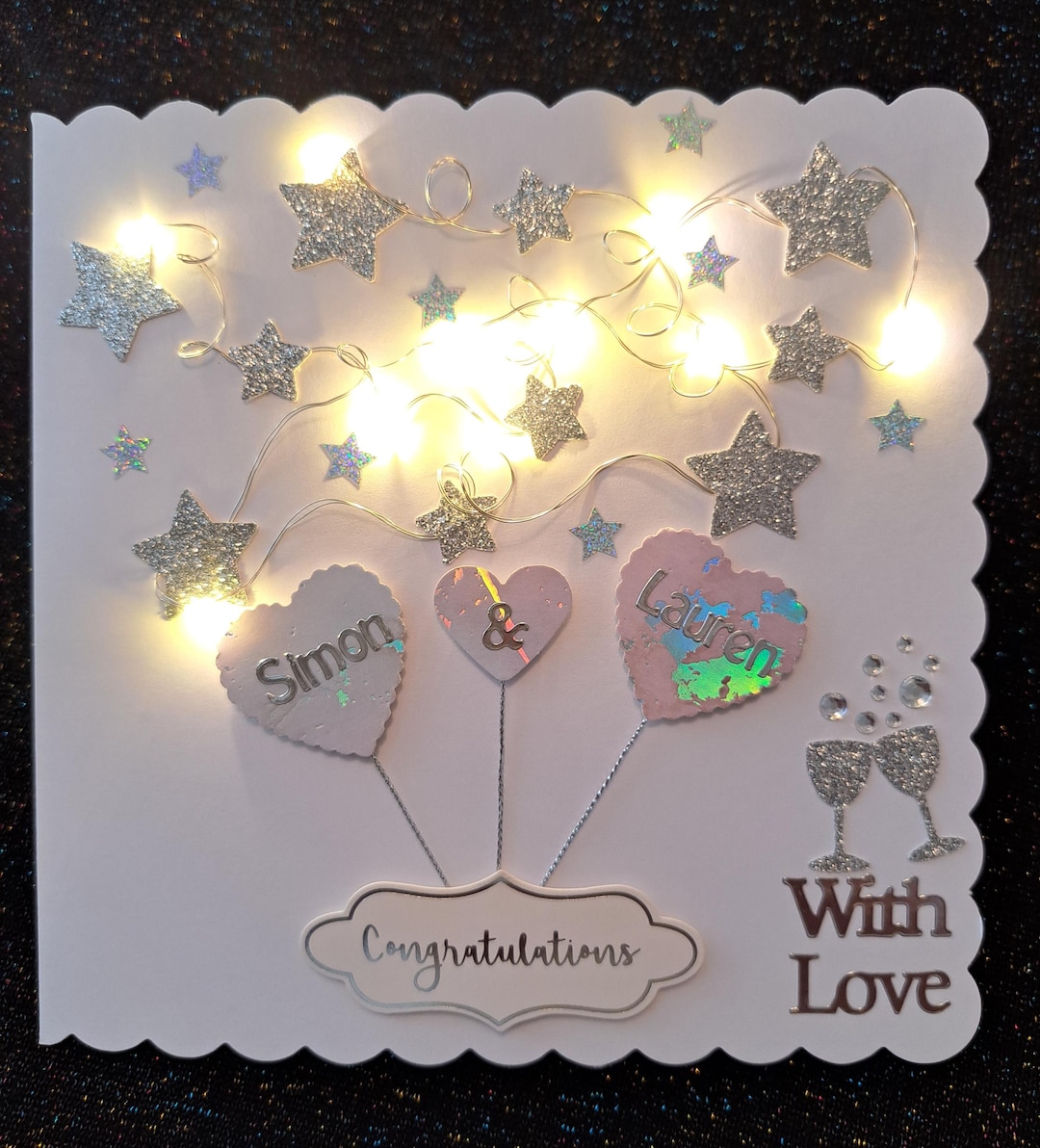 Stunning Led Light up Engagement Card Personalised Light up Cards ...