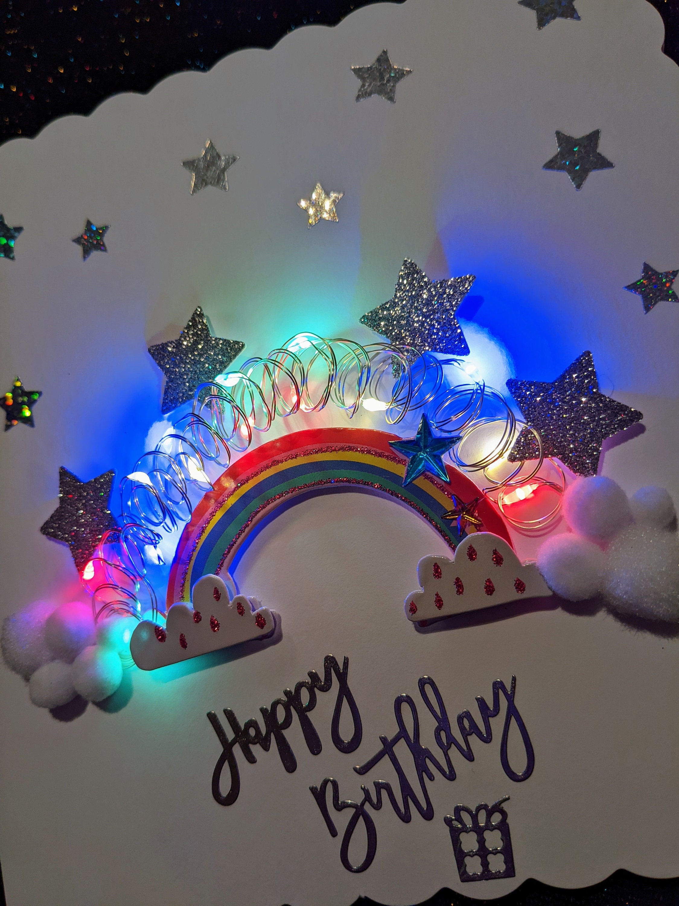 Light up Cards Light up Rainbow Card Personalised Cards Led - Etsy UK