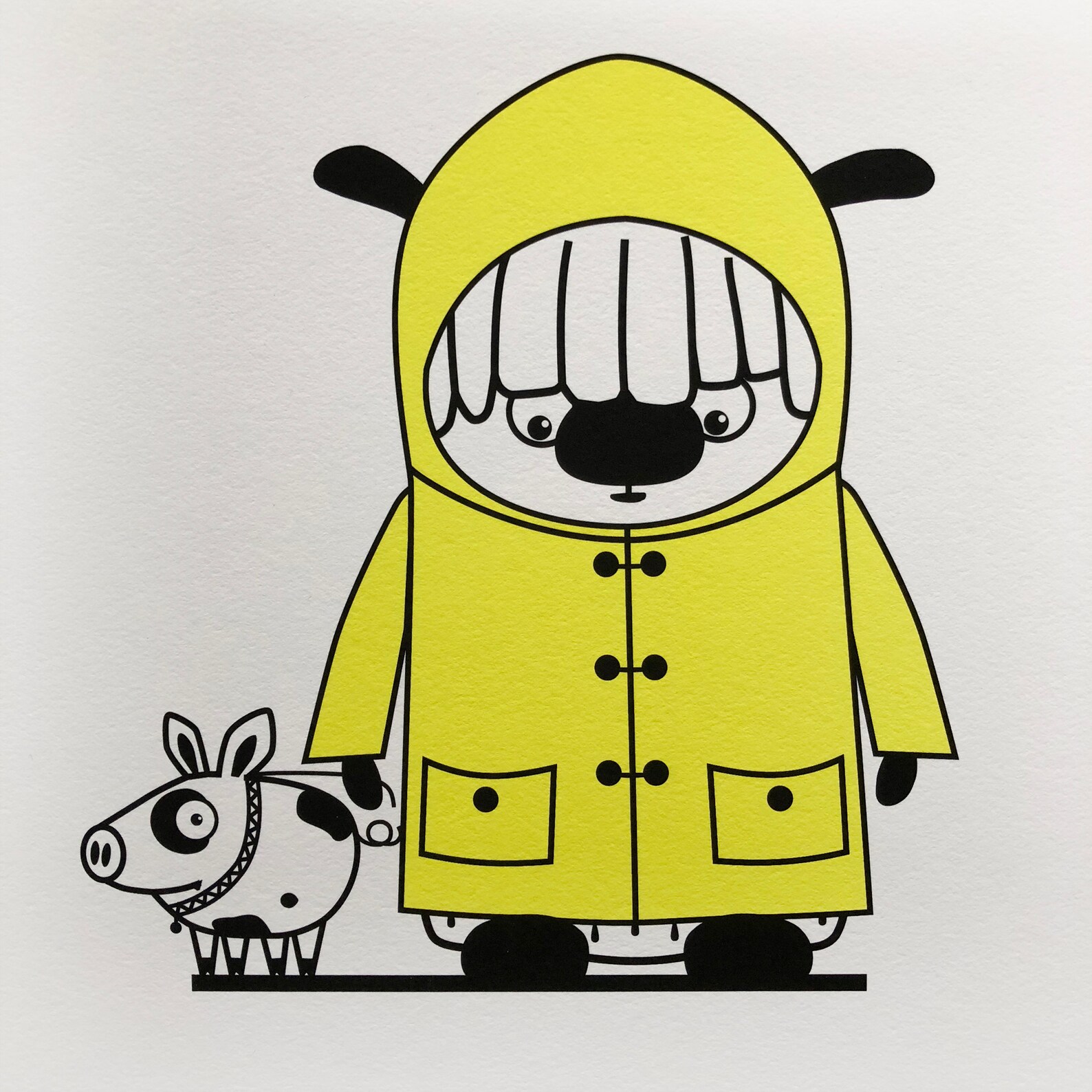 Bobby y The Pig A4 Print, ilustración - Etsy España